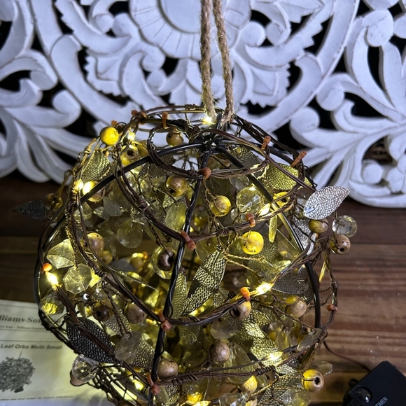 Pottery Barn | Accents | Pottery Barn Rustic Hanging Light Up Orb ...